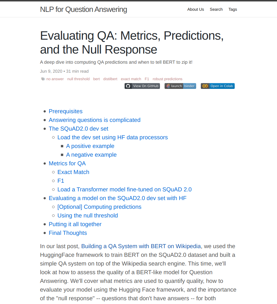 Evaluating QA: Metrics, Predictions, and the Null Response